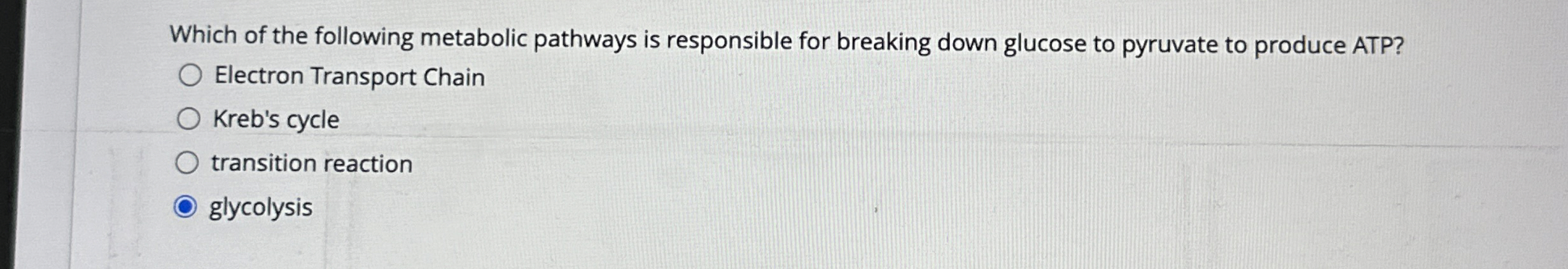 Solved Which of the following metabolic pathways is | Chegg.com