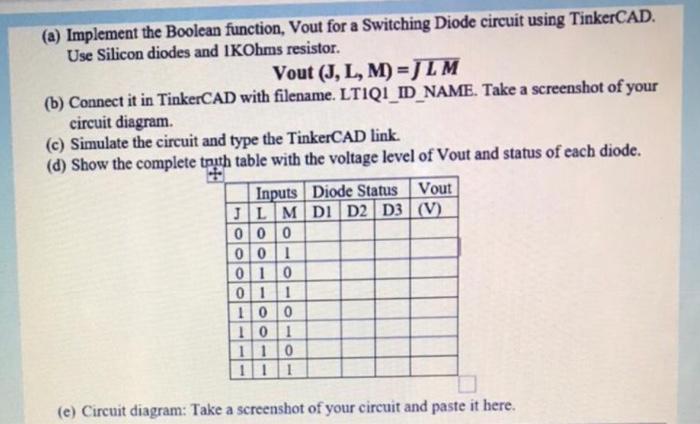 Solved (a) Implement the Boolean function, Vout for a | Chegg.com