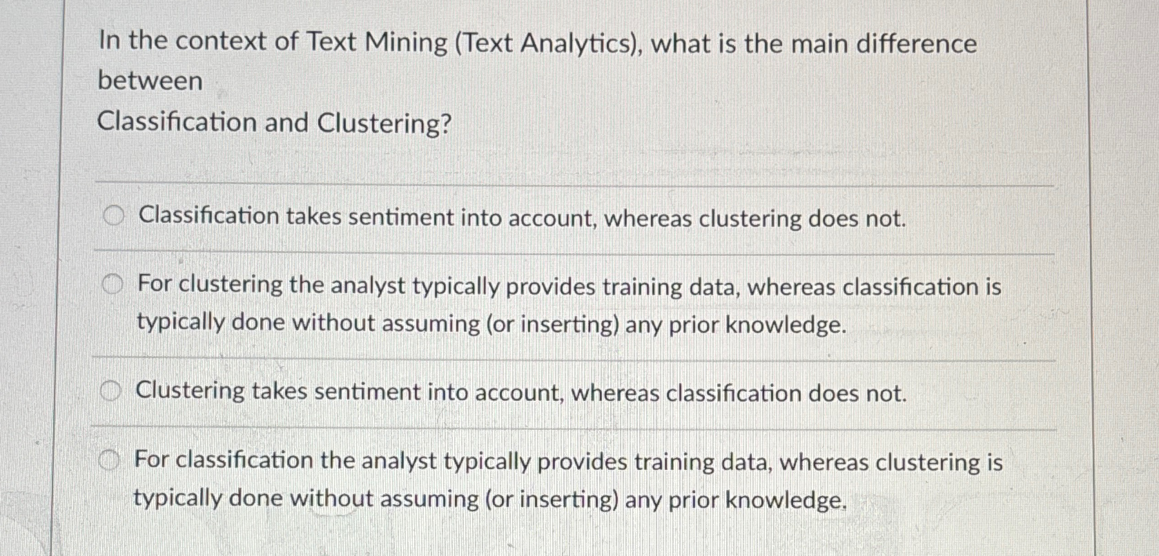 Solved In the context of Text Mining (Text Analytics), ﻿what | Chegg.com