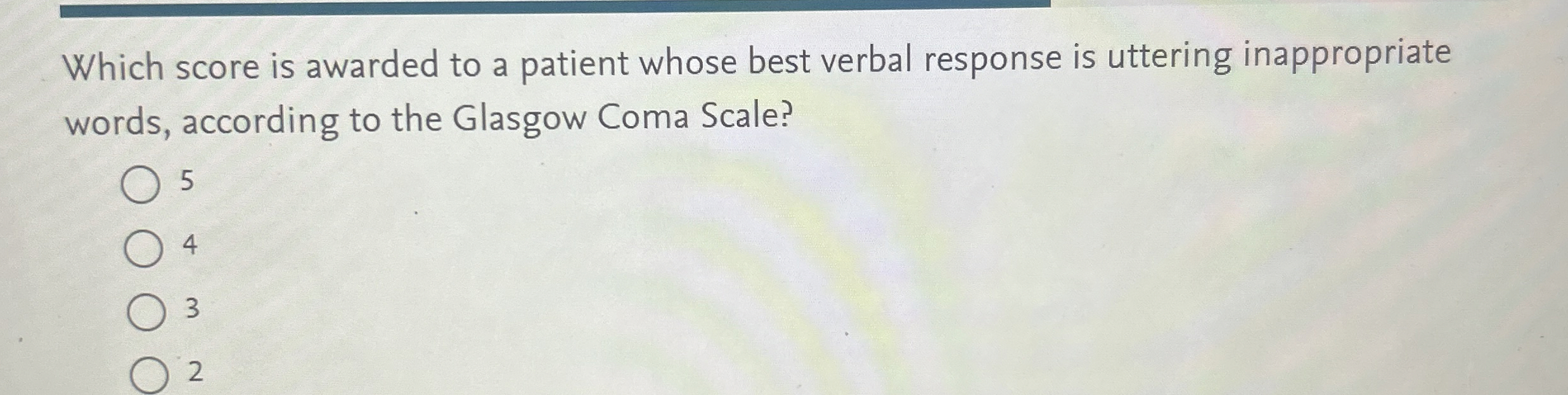 Solved Which score is awarded to a patient whose best verbal | Chegg.com
