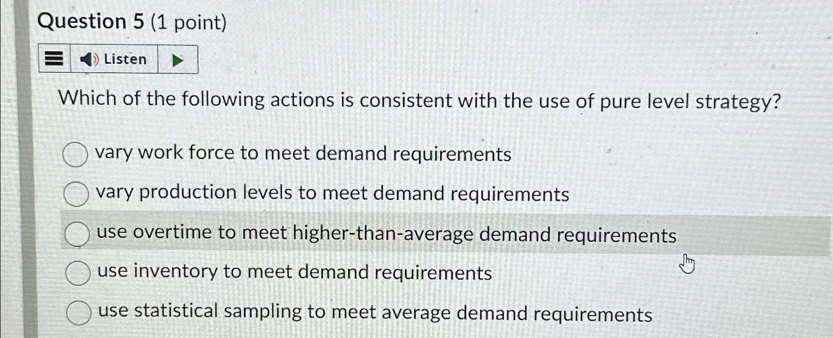 Solved Question 5 (1 ﻿point)ListenWhich of the following | Chegg.com