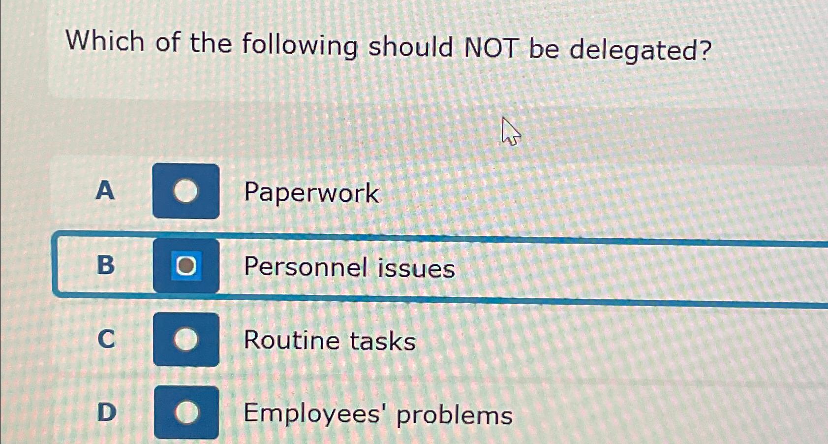 Solved Which of the following should NOT be | Chegg.com