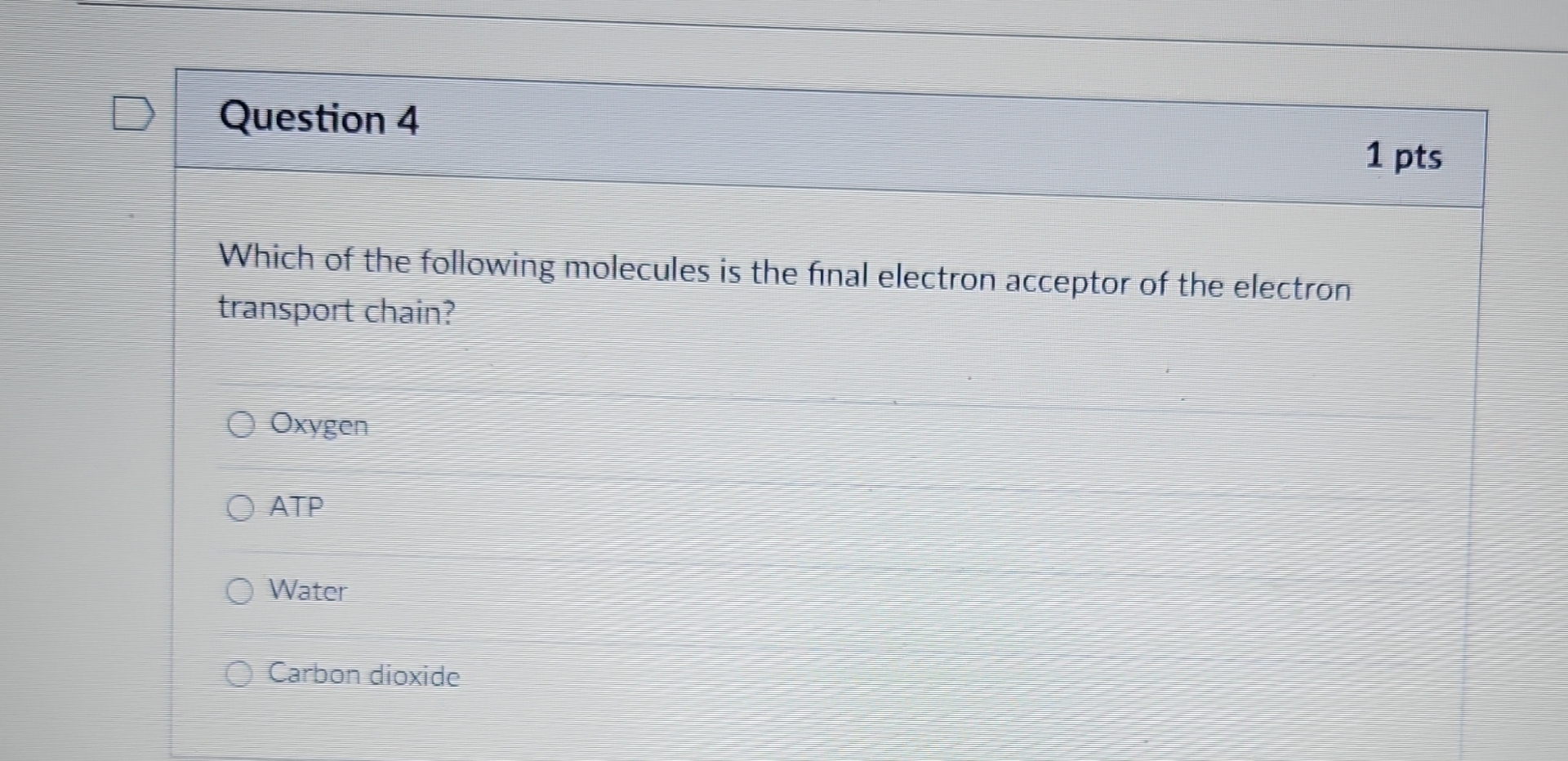Solved Question 41 ﻿ptsWhich of the following molecules is | Chegg.com