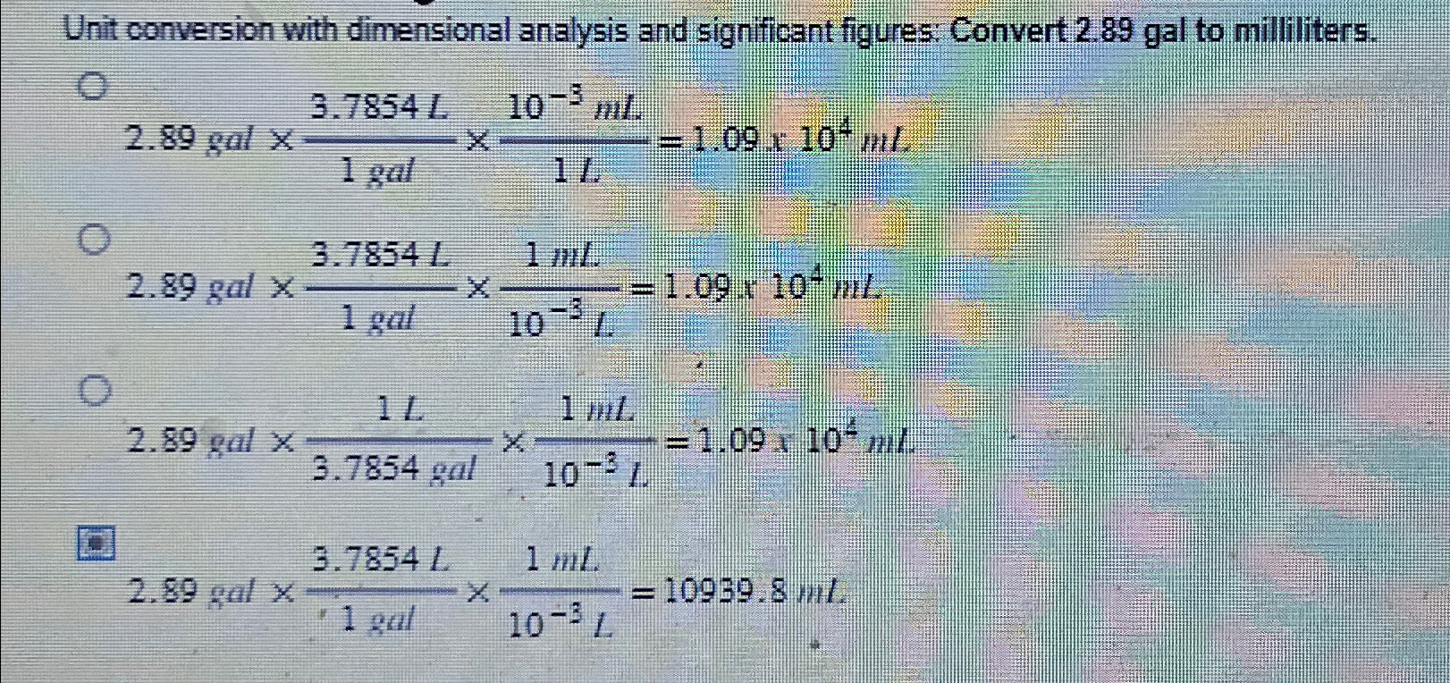 Solved Unit conversion with dimensional analysis and | Chegg.com