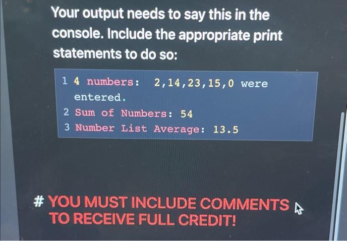 Solved Write a program that will find the sum and average of | Chegg.com