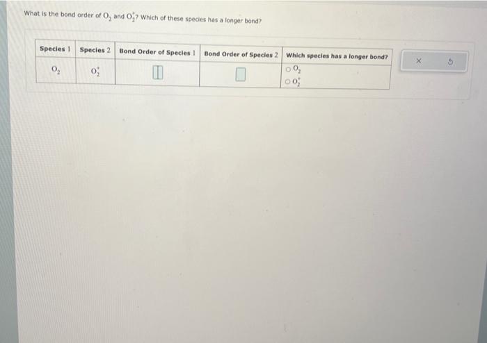 Solved What is the bond order of O2 and O24 ? Which of these | Chegg.com