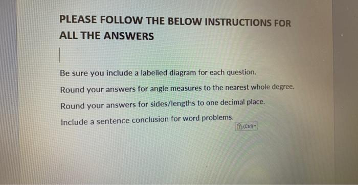 Solved PLEASE FOLLOW THE BELOW INSTRUCTIONS FOR ALL THE | Chegg.com