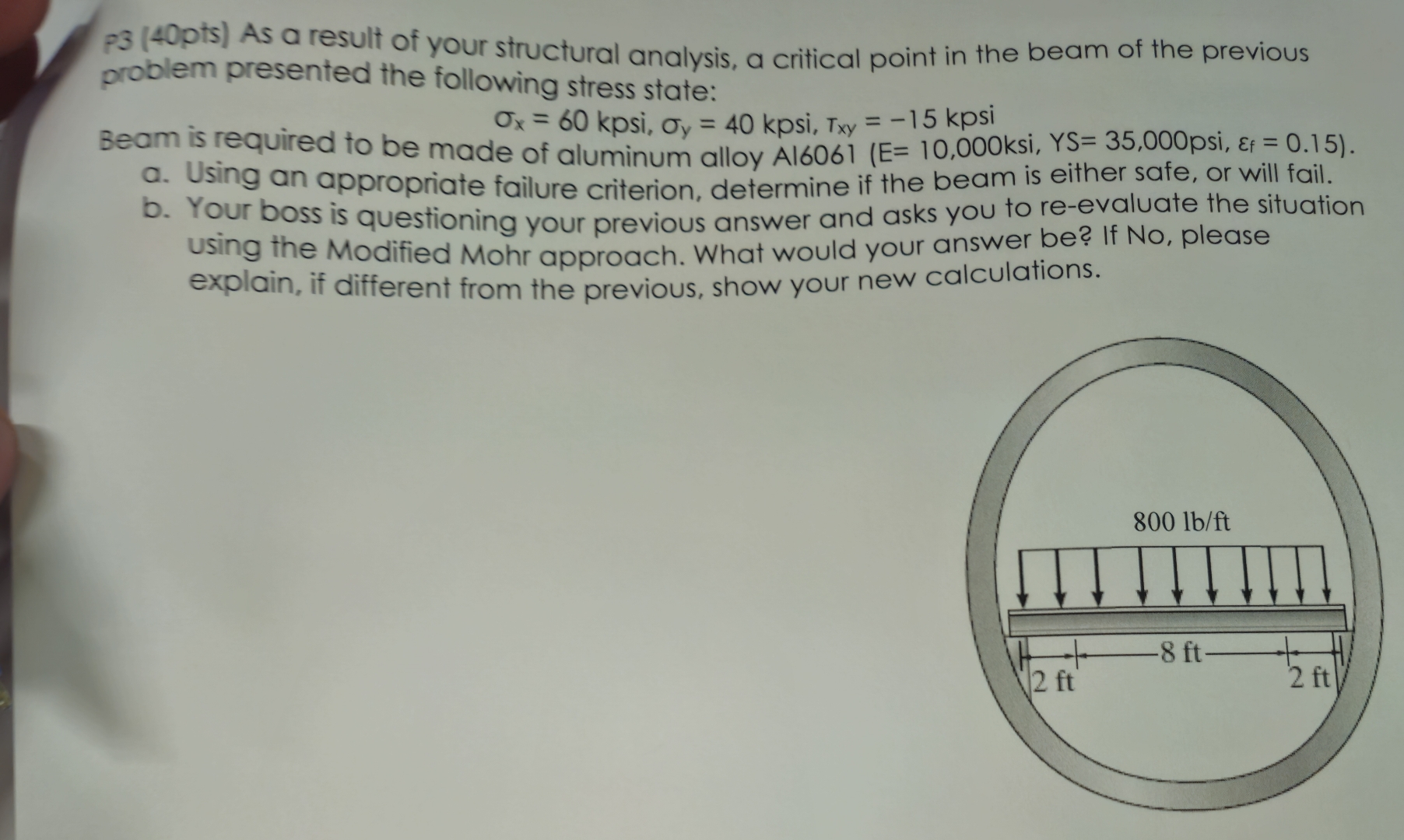 Solved p3 (40pts) ﻿As a result of your structural analysis, | Chegg.com