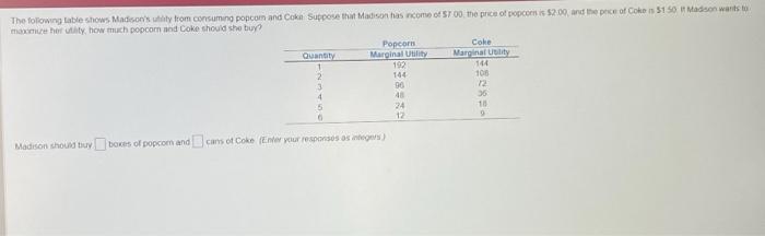 Solved Madison shous tuy boxes of popcom and cam of Coke | Chegg.com