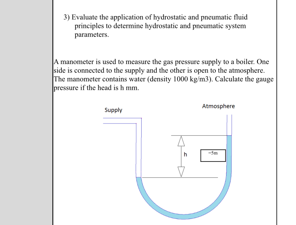 Solved Evaluate the application of hydrostatic and pneumatic | Chegg.com
