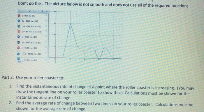 Solved DESMOS ROLLER COASTER Make sure that you have signed | Chegg.com