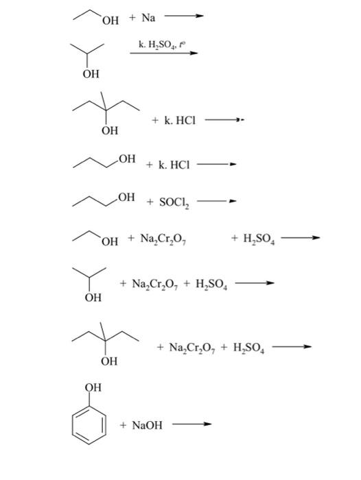 Solved k. H2SO4,f OH+Na2Cr2O7+H2SO4 OH+Na2Cr2O7+H2SO4 | Chegg.com