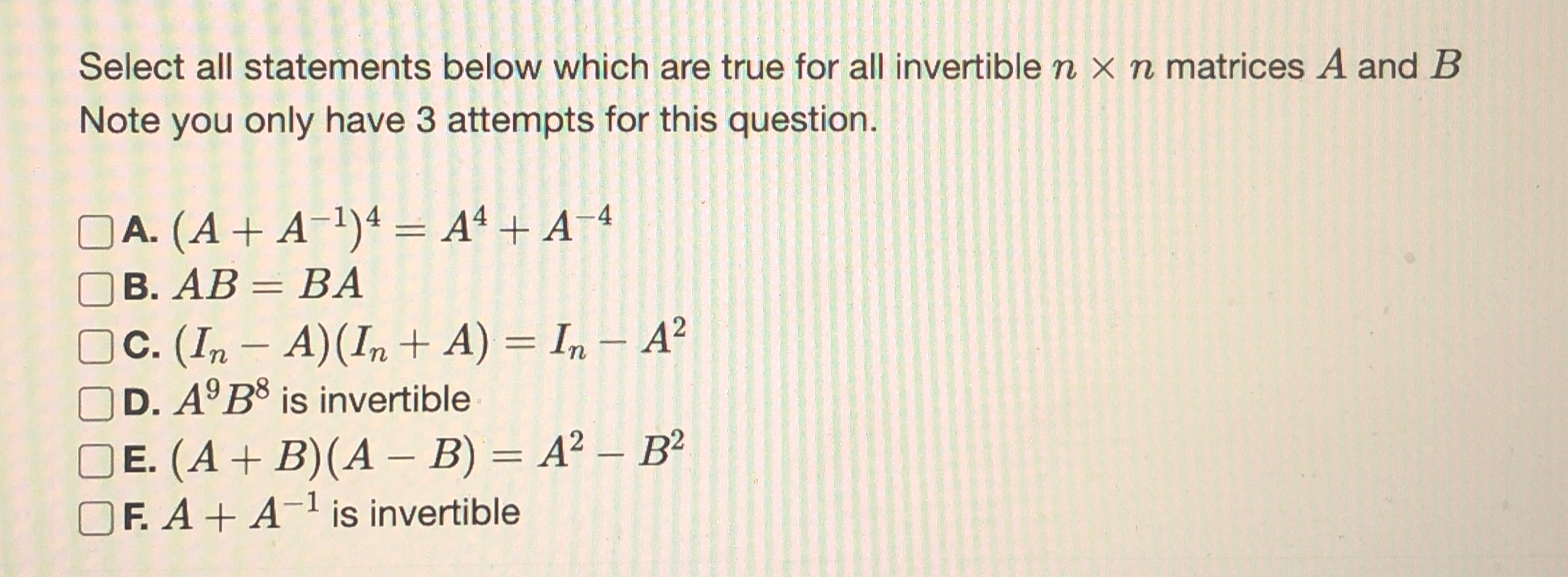 Solved Select all statements below which are true for all | Chegg.com