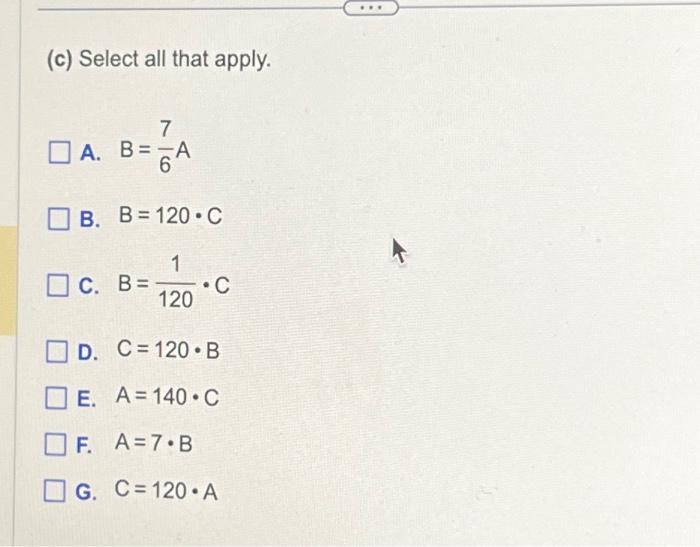 Solved (b) Choose the correct answer below. A. W=3⋅F B. | Chegg.com