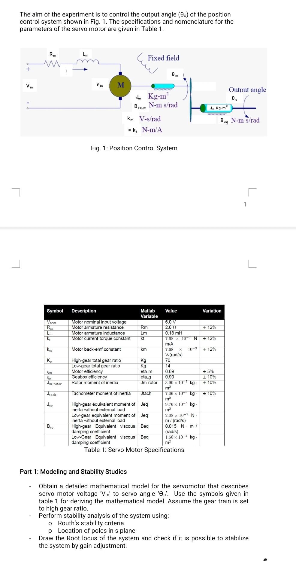 The aim of the experiment is to control the output | Chegg.com