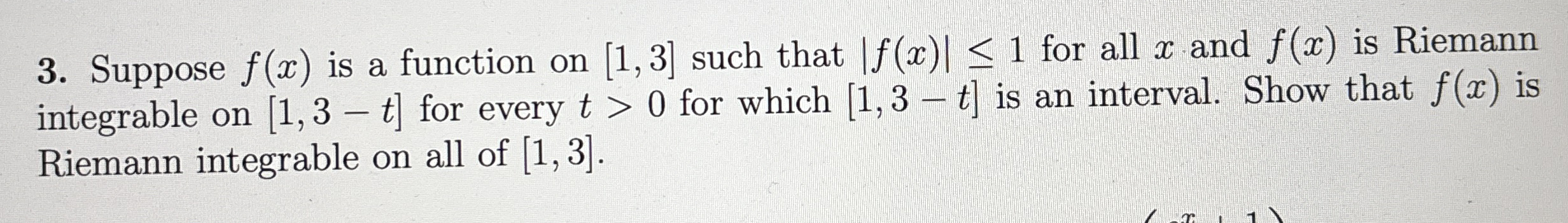 Solved Suppose f(x) ﻿is a function on 1,3 ﻿such that | Chegg.com