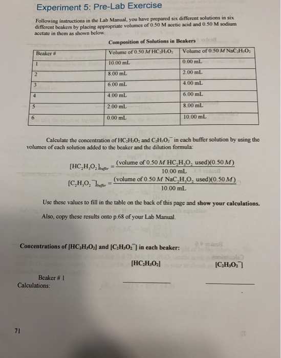 Solved Experiment 5: Pre-Lab Exercise Following instructions | Chegg.com