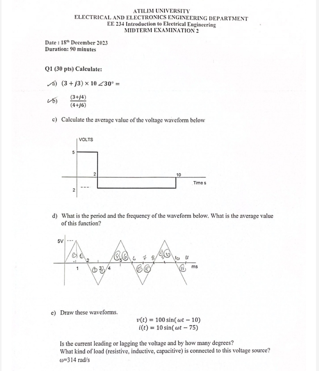 Solved ELECTRICAL AND ELECTRONICS ENGINEERING DEPARTMENTEE | Chegg.com