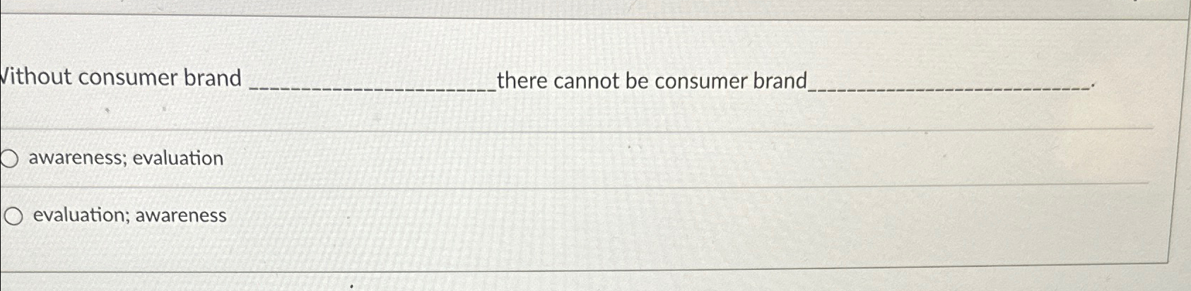 Solved Without consumer brand q, ﻿there cannot be consumer | Chegg.com