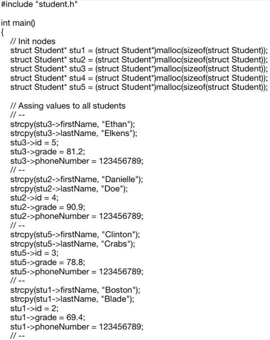 Solved c programming:Can you assist me writing my functions | Chegg.com