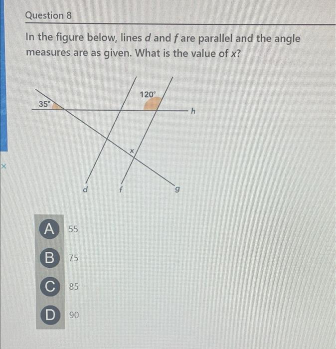 Solved Question 8 In the figure below, lines d and fare | Chegg.com