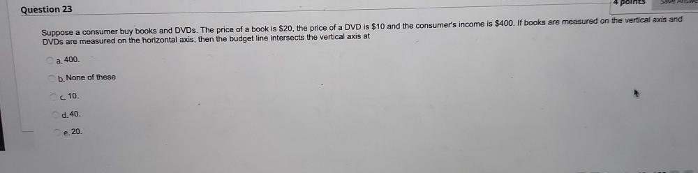 Solved Question 23Suppose a consumer buy books and DVDs. | Chegg.com
