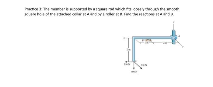 Solved Practice 3: The member is supported by a square rod | Chegg.com
