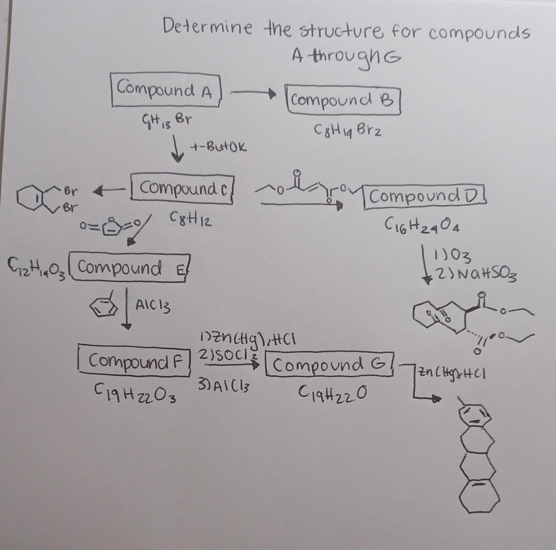 Solved Determine the structure for compounds A through | Chegg.com