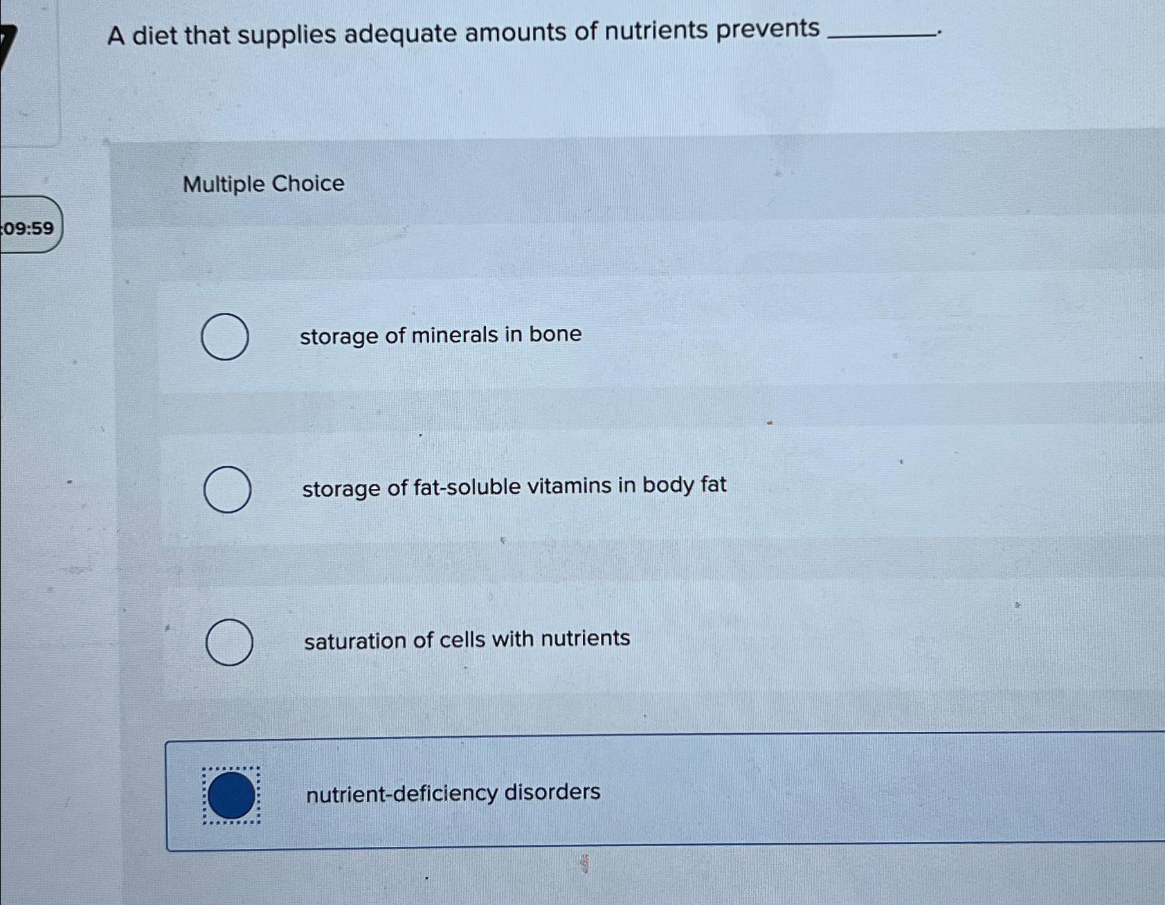 Solved A diet that supplies adequate amounts of nutrients | Chegg.com