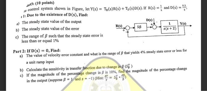 Solved \\( { }_{x} \\) control system shown in Figure, let | Chegg.com