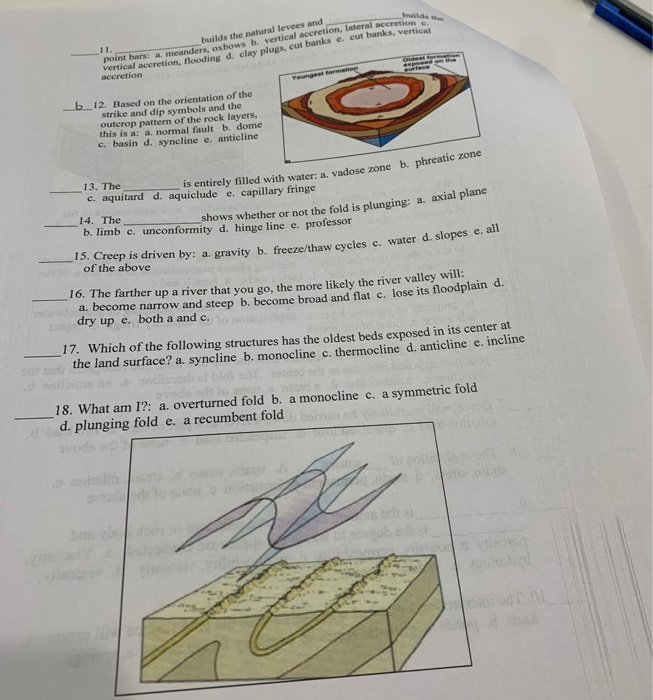 Solved builds the natural levees and point bars: a meanders. | Chegg.com