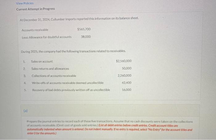 Solved Enter the January 1,2025, balances in Accounts | Chegg.com