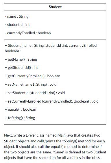 Solved Student - ﻿name: String - ﻿studentld : int - | Chegg.com