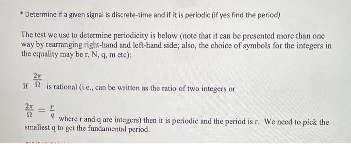 * Determine if a given signal is discrete-time and if | Chegg.com