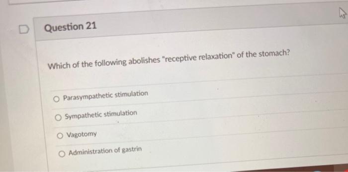 Solved Which of the following abolishes "receptive | Chegg.com