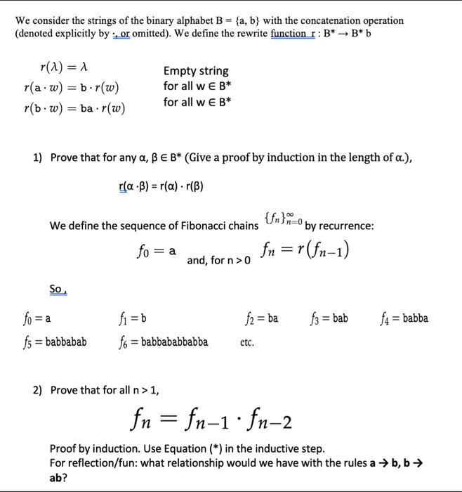 Solved We consider the strings of the binary alphabet | Chegg.com
