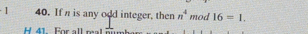 Solved If n ﻿is any odd integer, then n4mod16=1. | Chegg.com