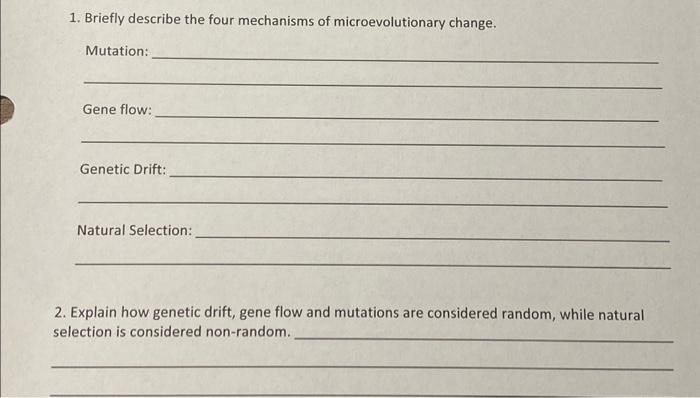 Solved 1. Briefly describe the four mechanisms of | Chegg.com