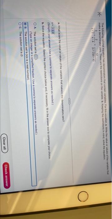 Solved a. What is/are the value or values of the variable | Chegg.com