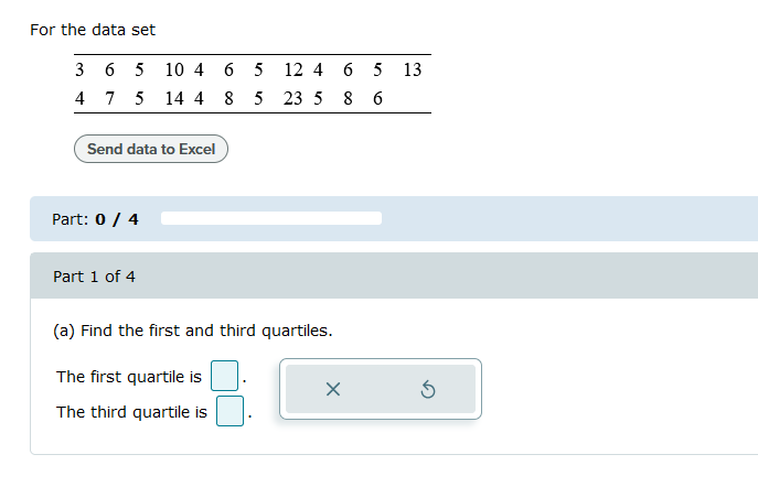 Solved For the data setPart: 04Part 1 ﻿of 4(a) ﻿Find the | Chegg.com