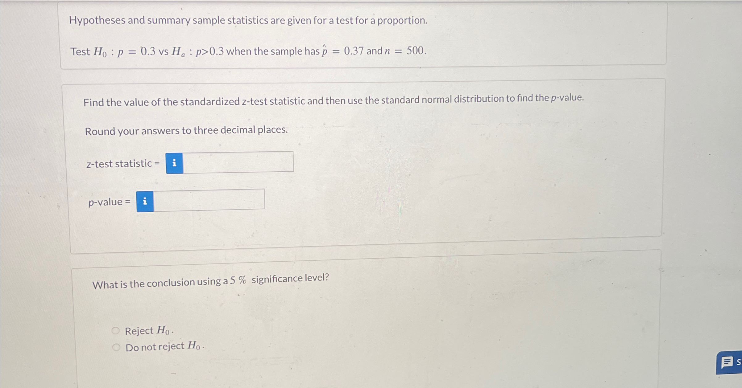 Solved Hypotheses and summary sample statistics are given | Chegg.com