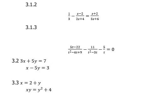 Solved 3.1.2 31−2s+4s−2=3s+6s+2 3.1.3 | Chegg.com