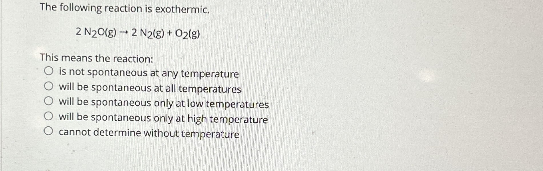 Solved The following reaction is | Chegg.com