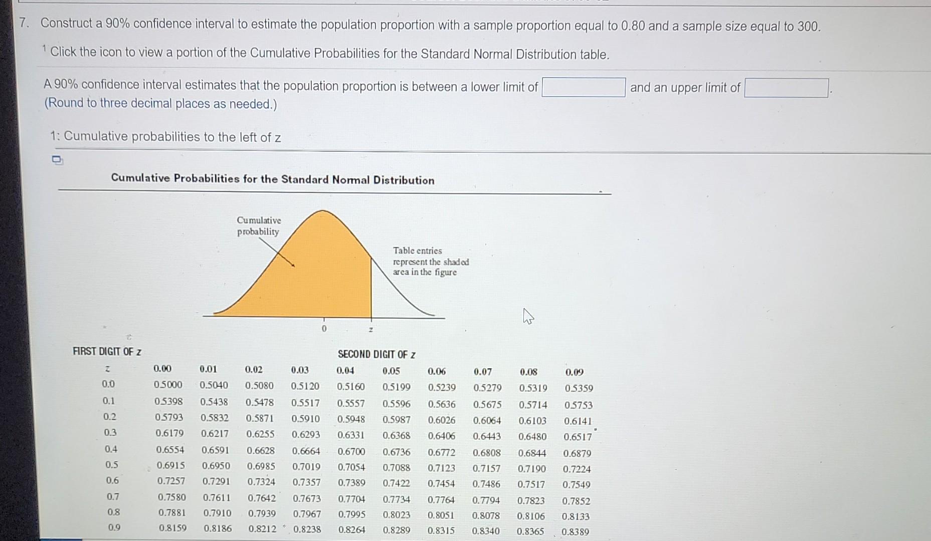 Solved 7. Construct a 90% confidence interval to estimate | Chegg.com