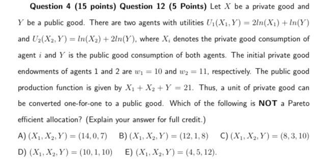 Solved Question 4 (15 points) Question 12 (5 Points) Let X | Chegg.com