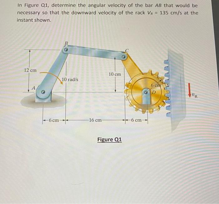 Solved In Figure Q1, determine the angular velocity of the | Chegg.com