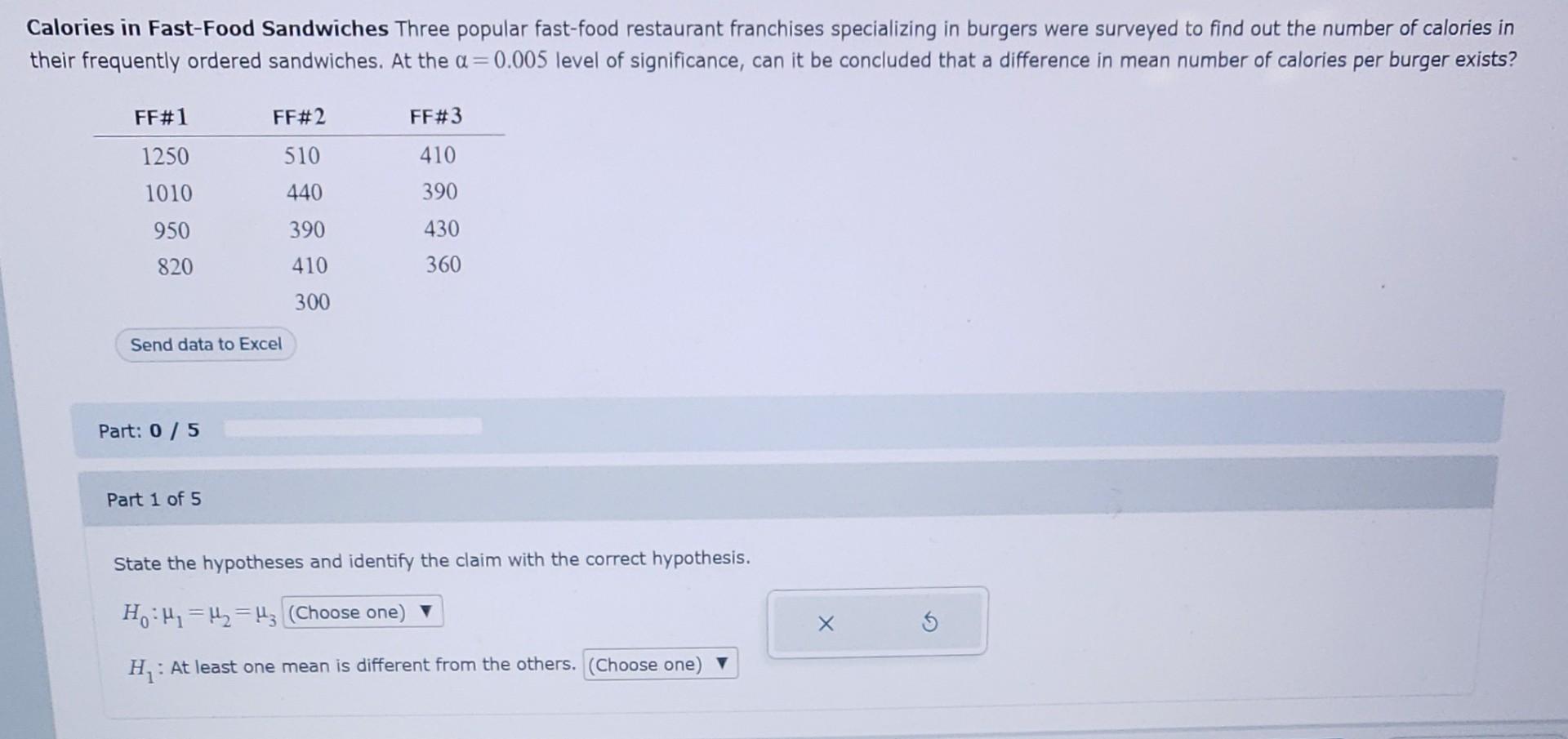 Solved Calories in Fast-Food Sandwiches Three popular | Chegg.com