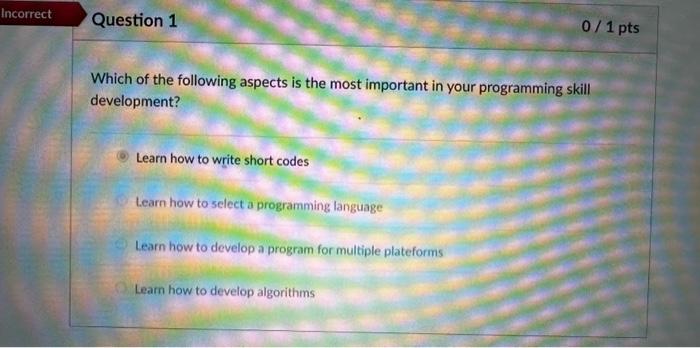 Solved Which of the following aspects is the most important | Chegg.com