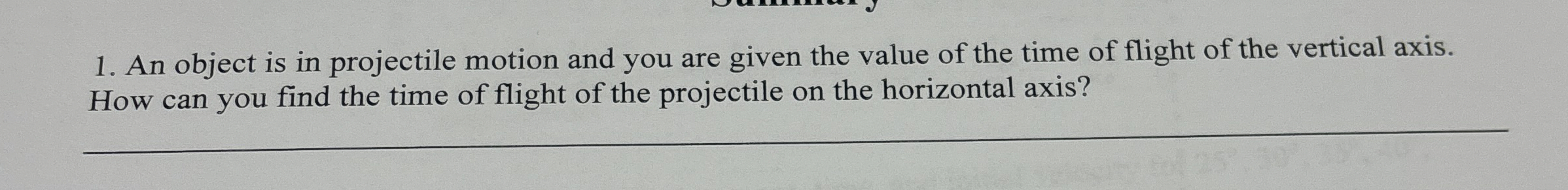 An object is in projectile motion and you are given | Chegg.com