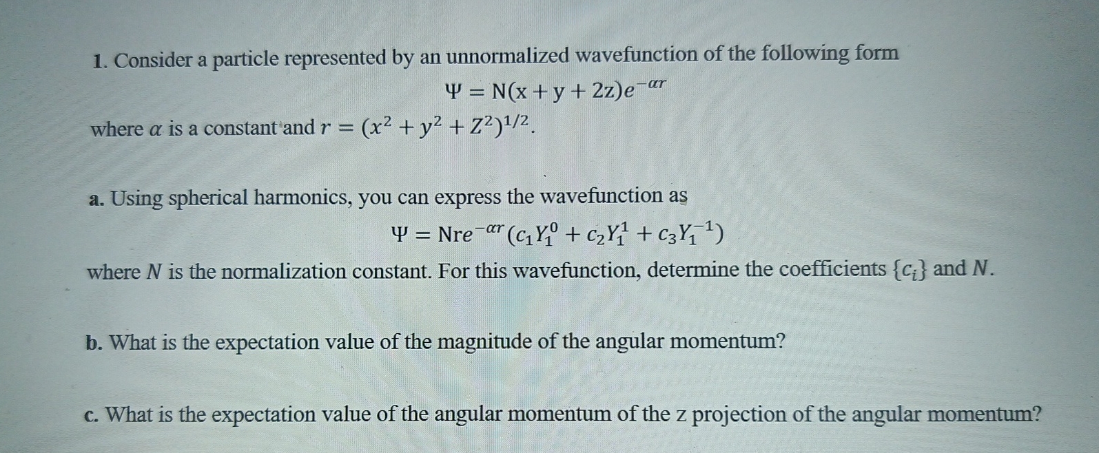 Solved by an EXPERT Consider a particle represented by an unnormalized | Chegg.com